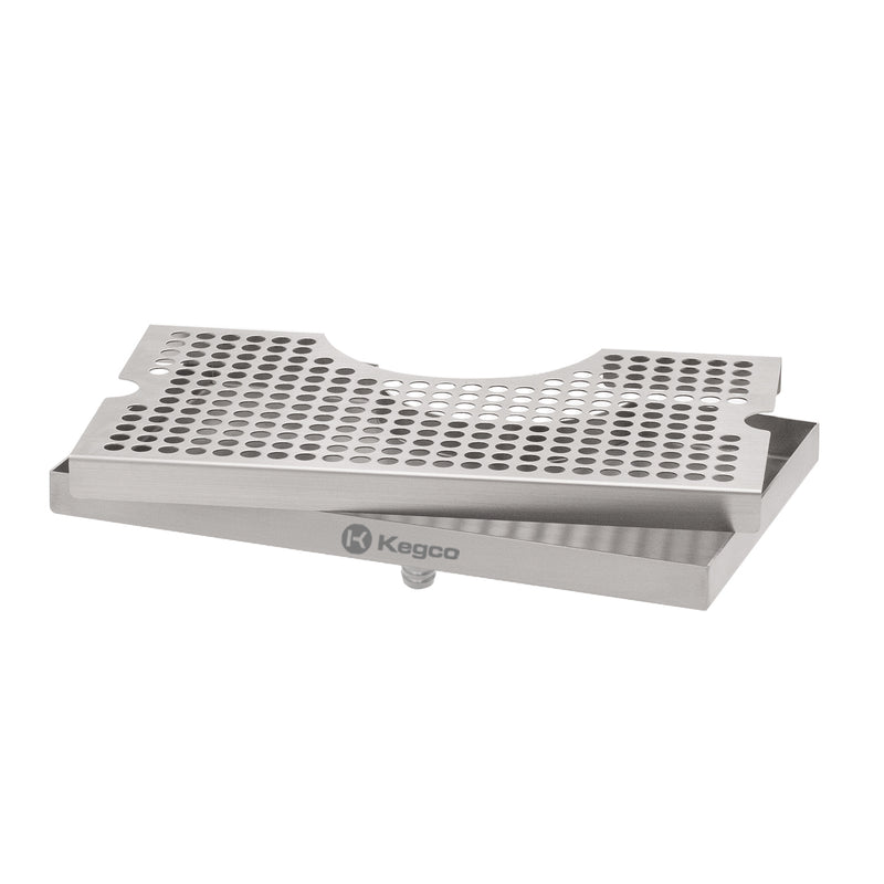 12" x 7" Surface Mount Drip Tray 3" Column Cut-Out with Drain
